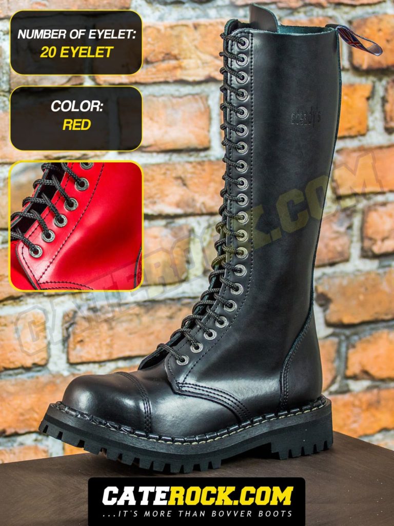 Bovver Boots 20 Eyelet RED - CATEROCK.COM